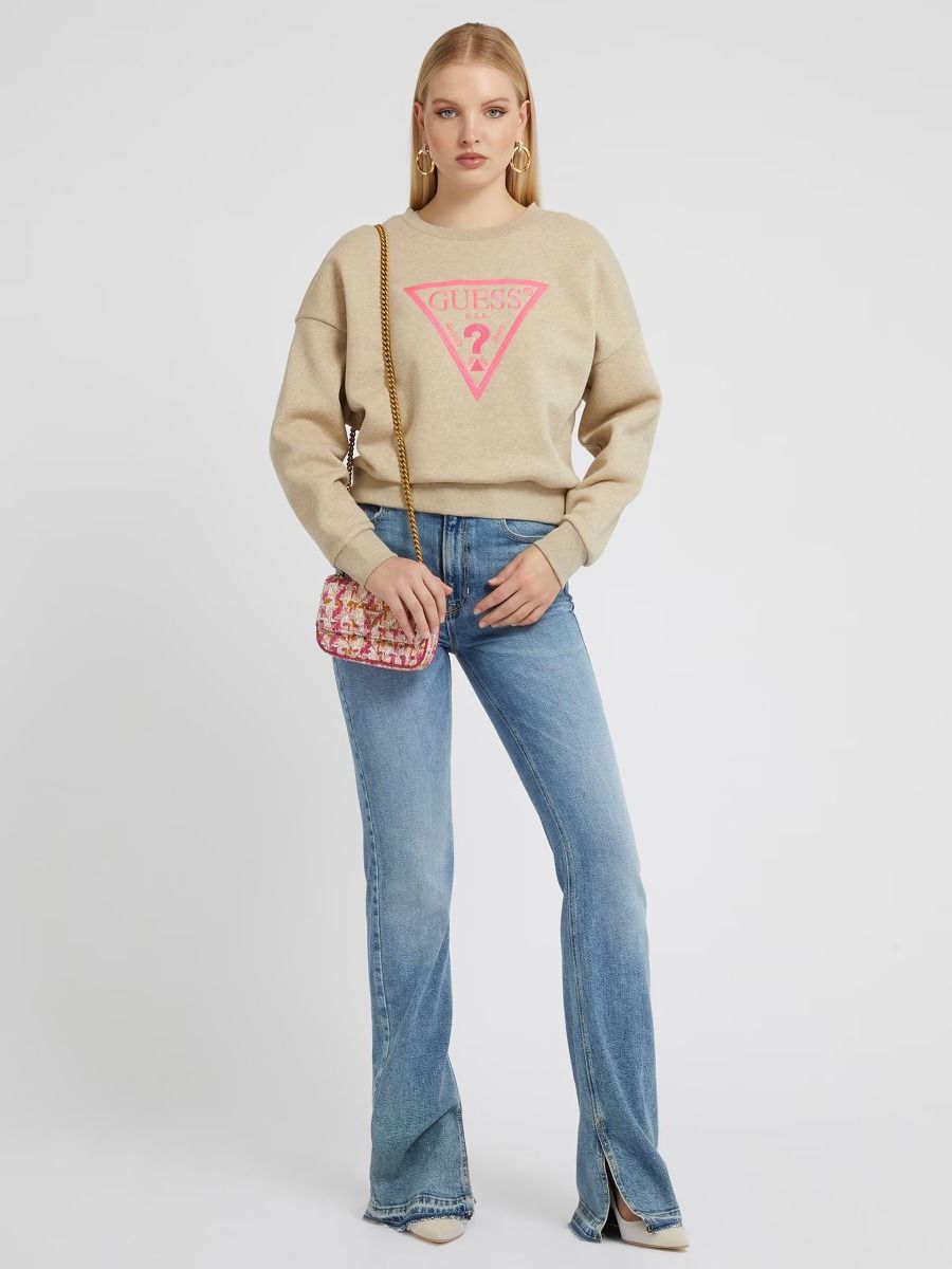Sweater GUESS Logo Dreieck Creme - TUREK
