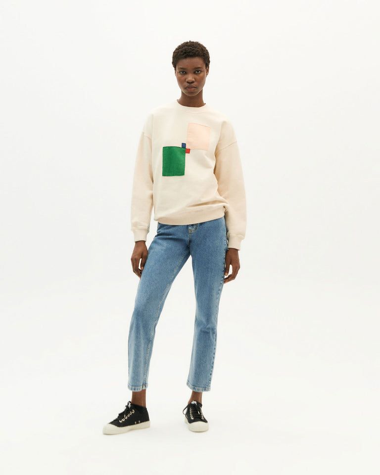 Sweater THINKING MU Patched Finkenauer Ivory - TUREK